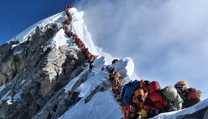 Trafikstockning på Everest