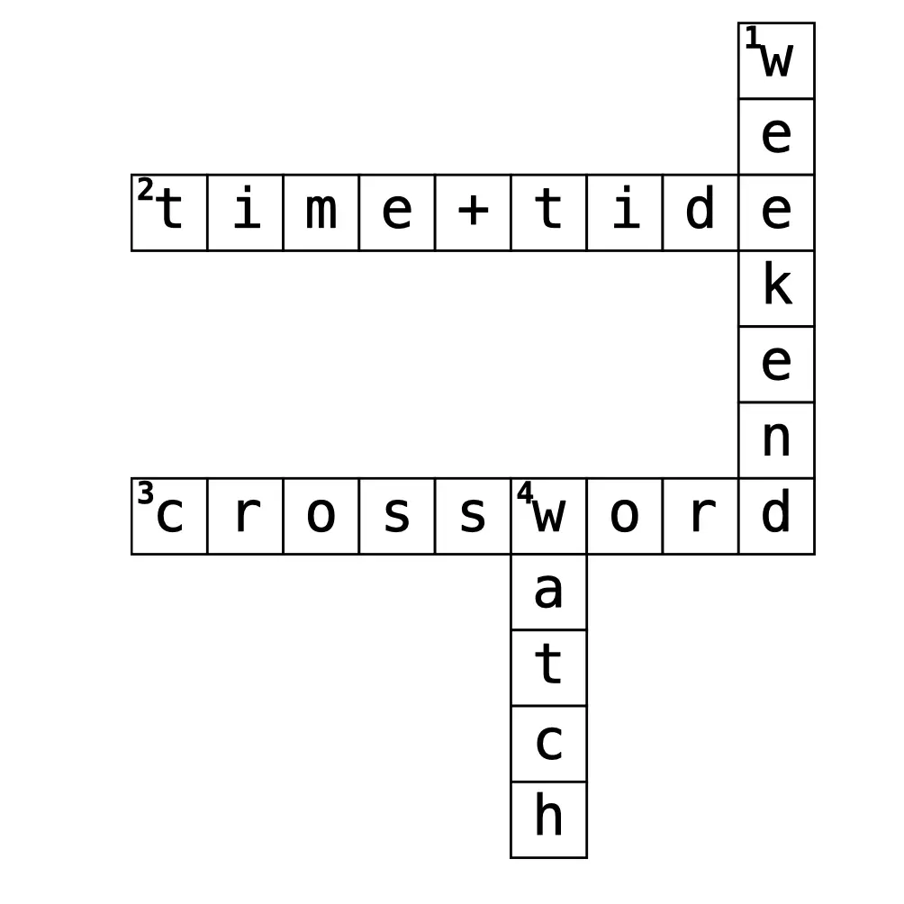 Time+Tide Weekend Watch Crossword