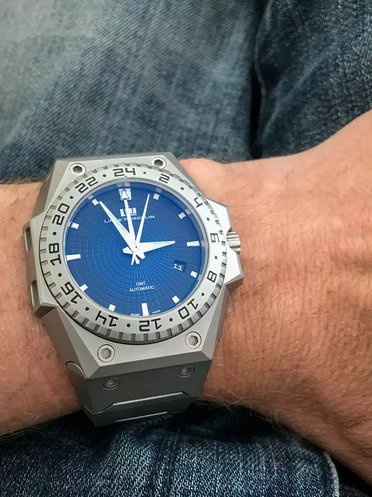 Linde Werdelin 3 Timer GMT blauwe wijzerplaat