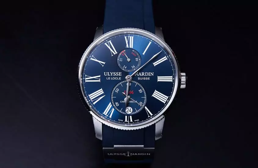 Ավելի սպորտային՝ Ulysse Nardin Marine Chronometer Torpilleur-ը կապույտ գույնով՝ Time and Tide ժամացույցներ 4238_1